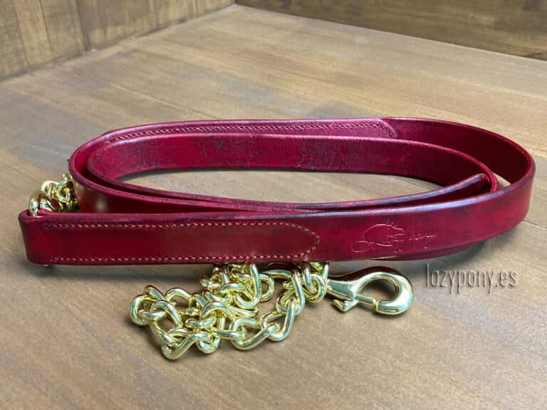 Leather lead rope with chain Lazypony