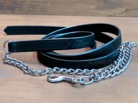Leather lead rope with chain Lazypony