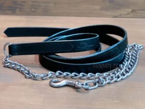 Leather lead rope with chain Lazypony