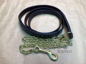 Leather lead rope with chain Lazypony