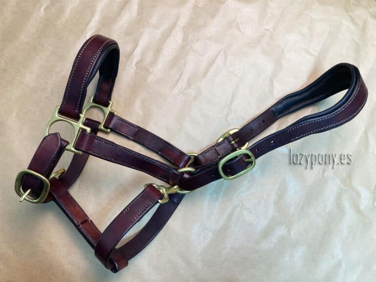 Anatomic leather horse halter Lazypony